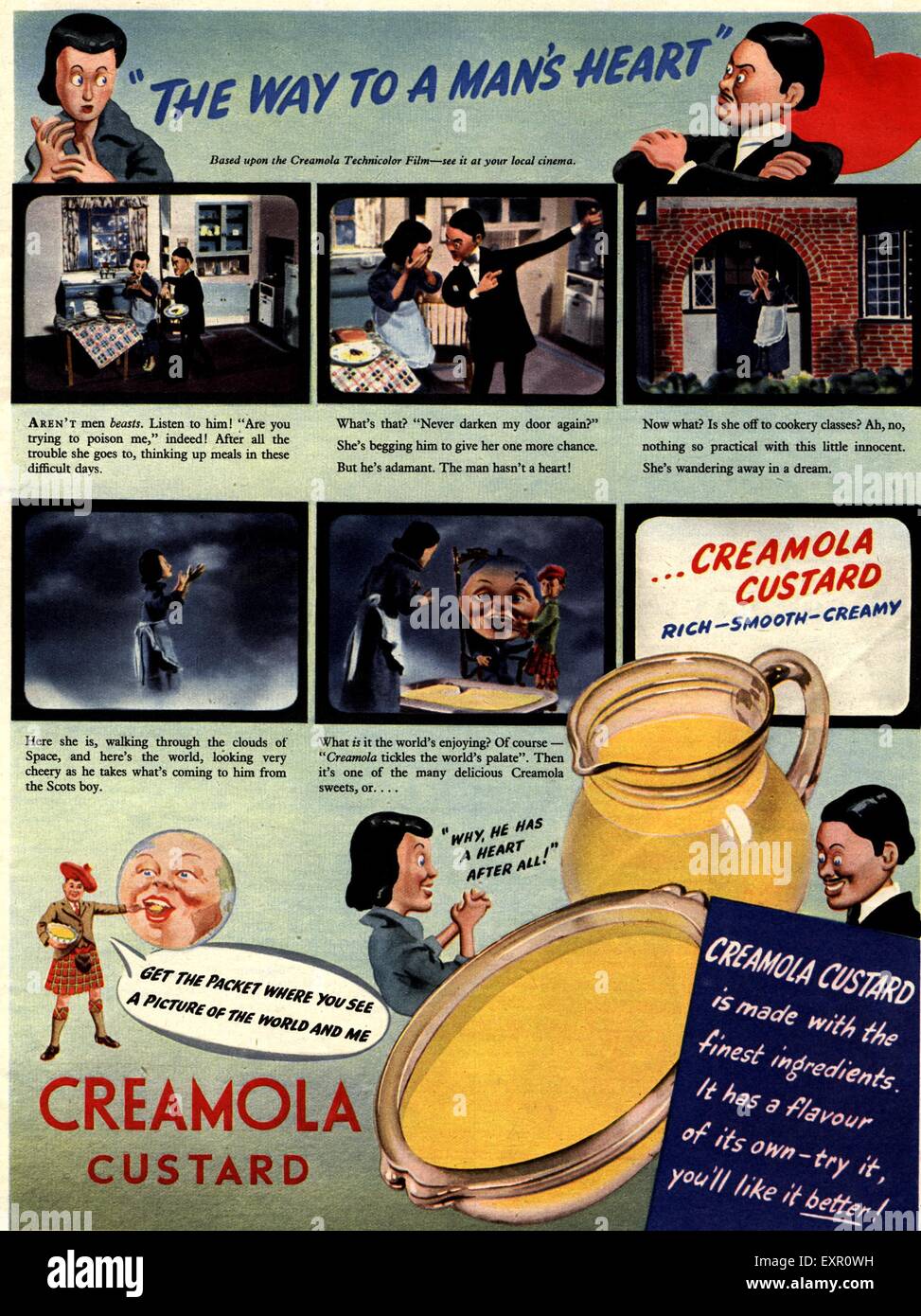 1940s UK Creamola Custard Magazine Advert Stock Photo - Alamy