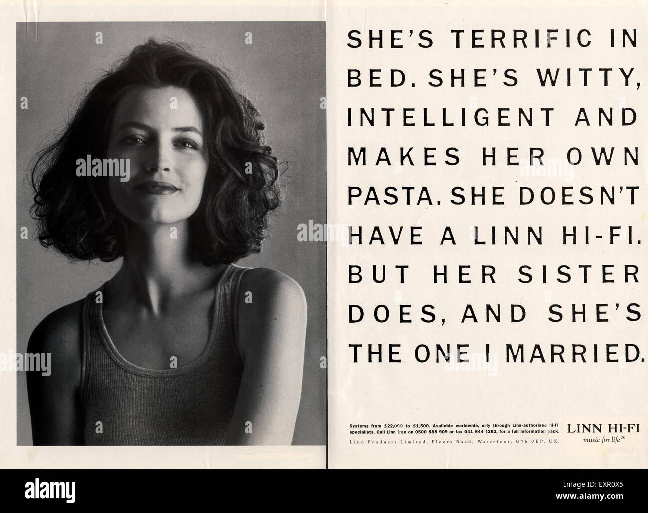 1980s UK Linn Hi-Fi Magazine Advert Stock Photo - Alamy