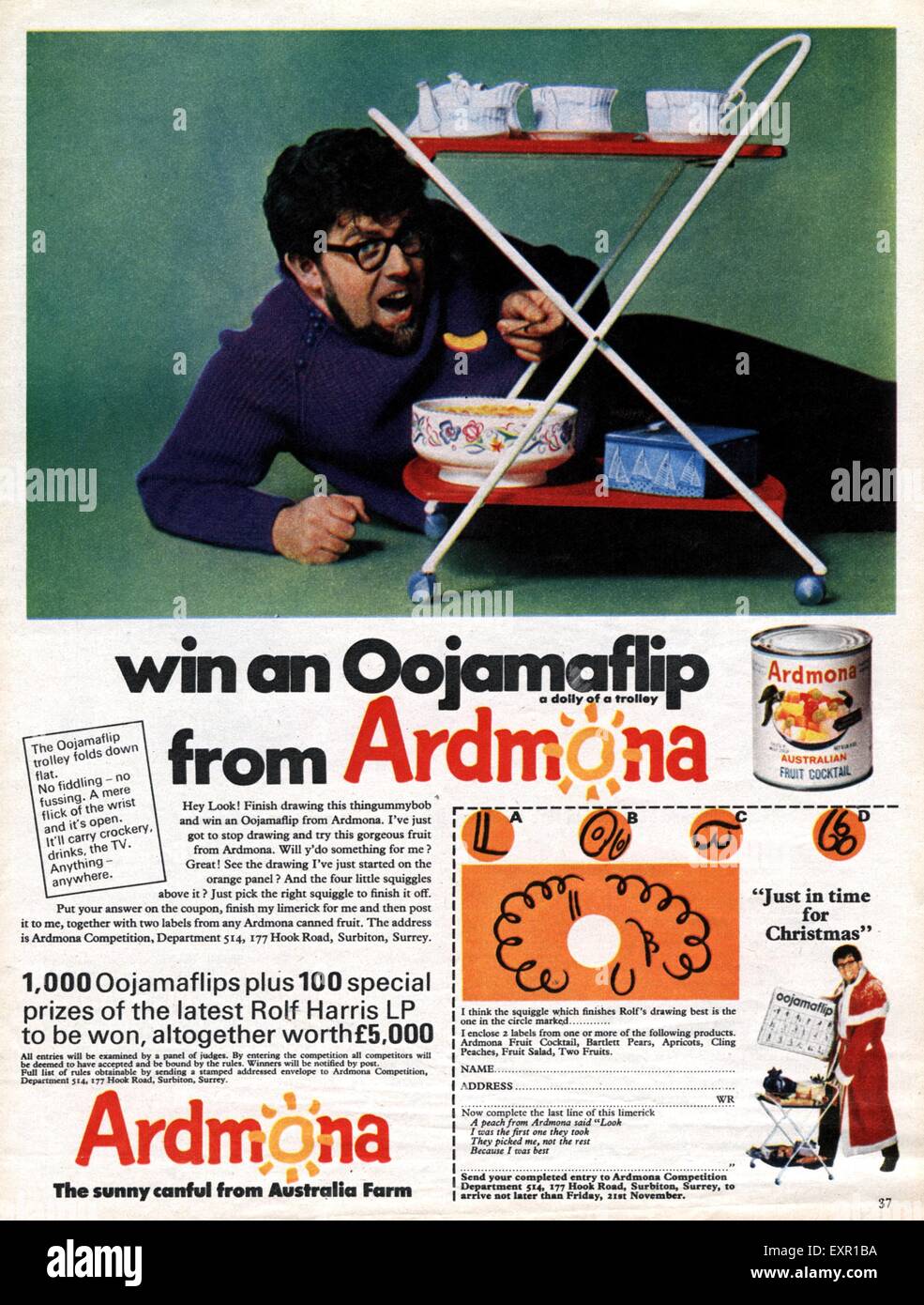 1970s UK Ardmona Magazine Advert Stock Photo - Alamy