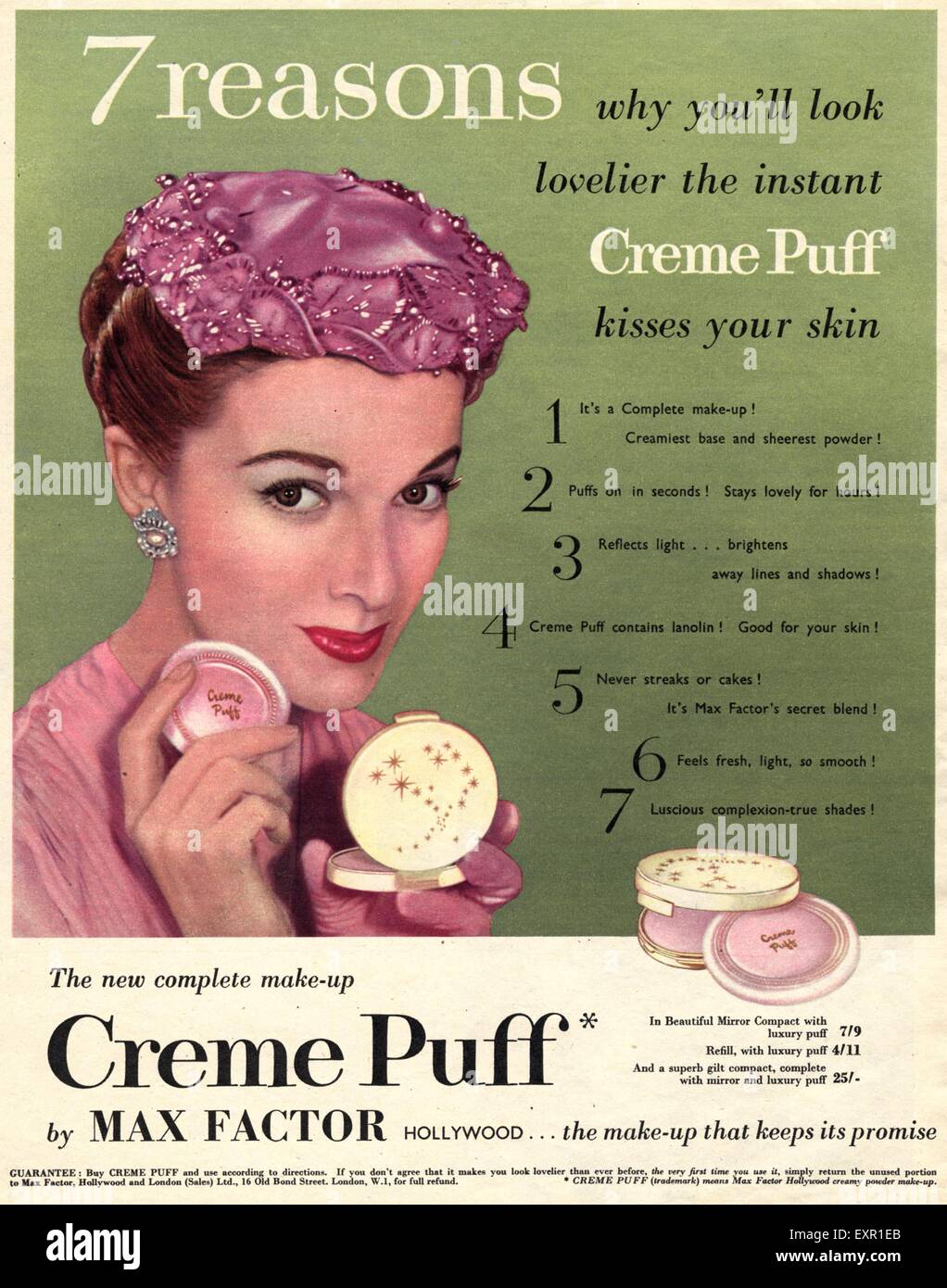 1950s UK Max Factor Magazine Advert Stock Photo - Alamy