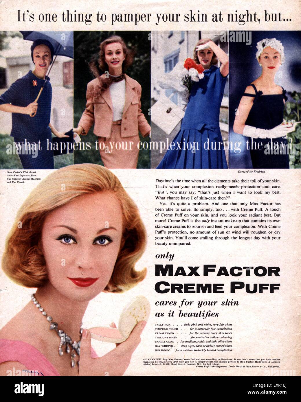 1950s UK Max Factor Magazine Advert Stock Photo - Alamy