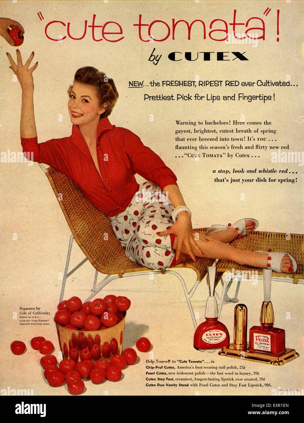 1950s USA Cutex Magazine Advert Stock Photo - Alamy