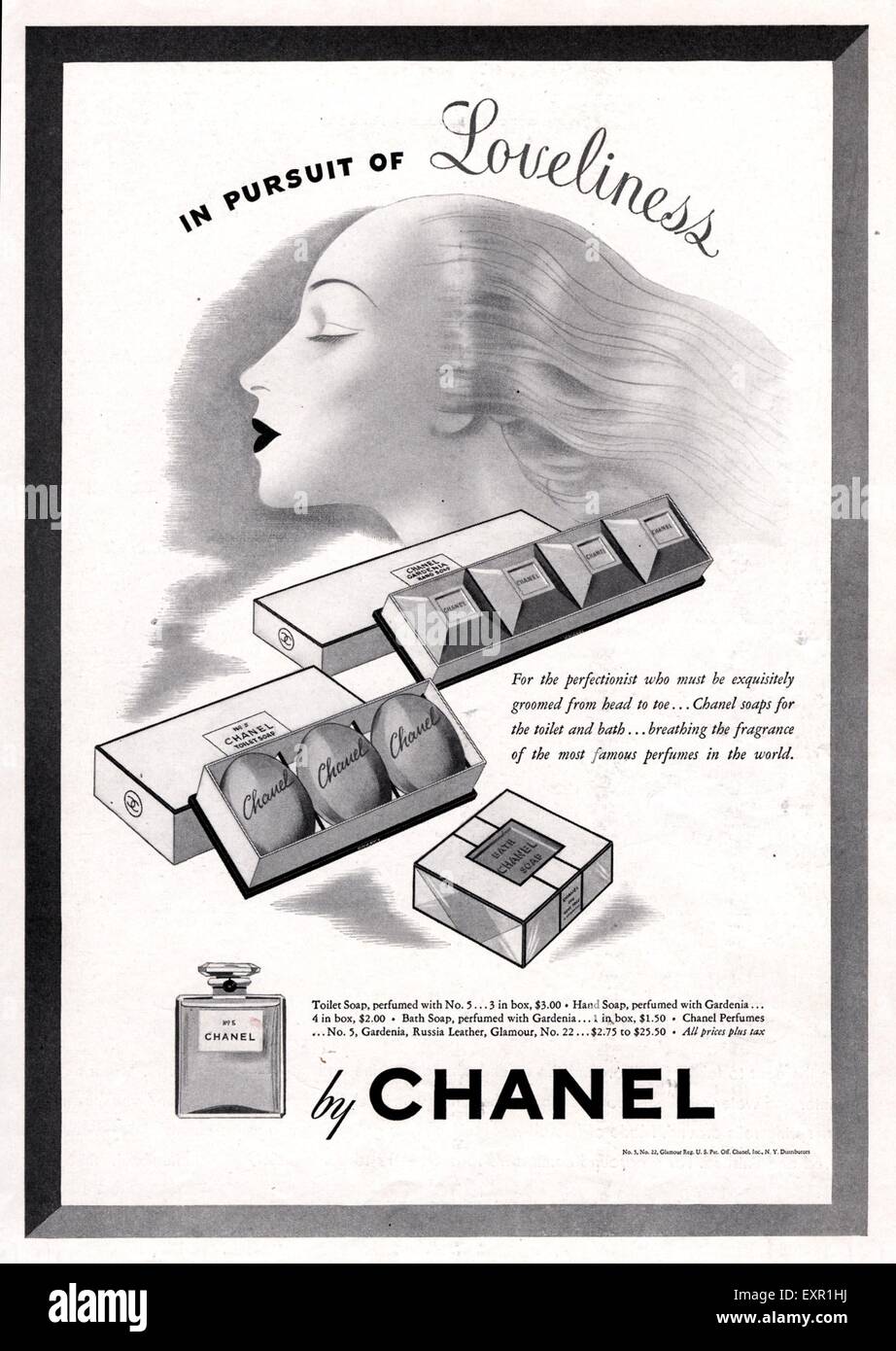 1940s USA Chanel Magazine Advert Stock Photo - Alamy