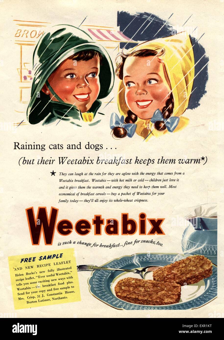 1950s UK Weetabix Magazine Advert Stock Photo - Alamy