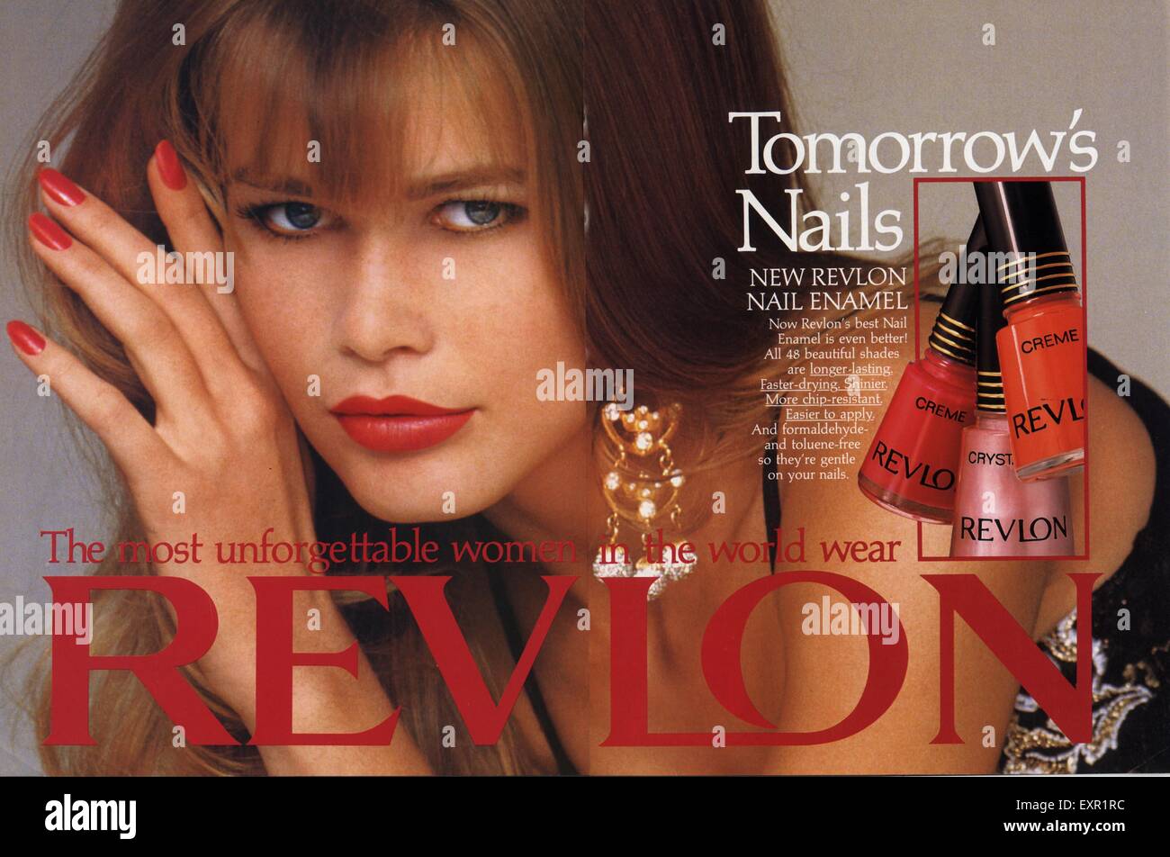 1990s UK Revlon Magazine Advert Stock Photo - Alamy