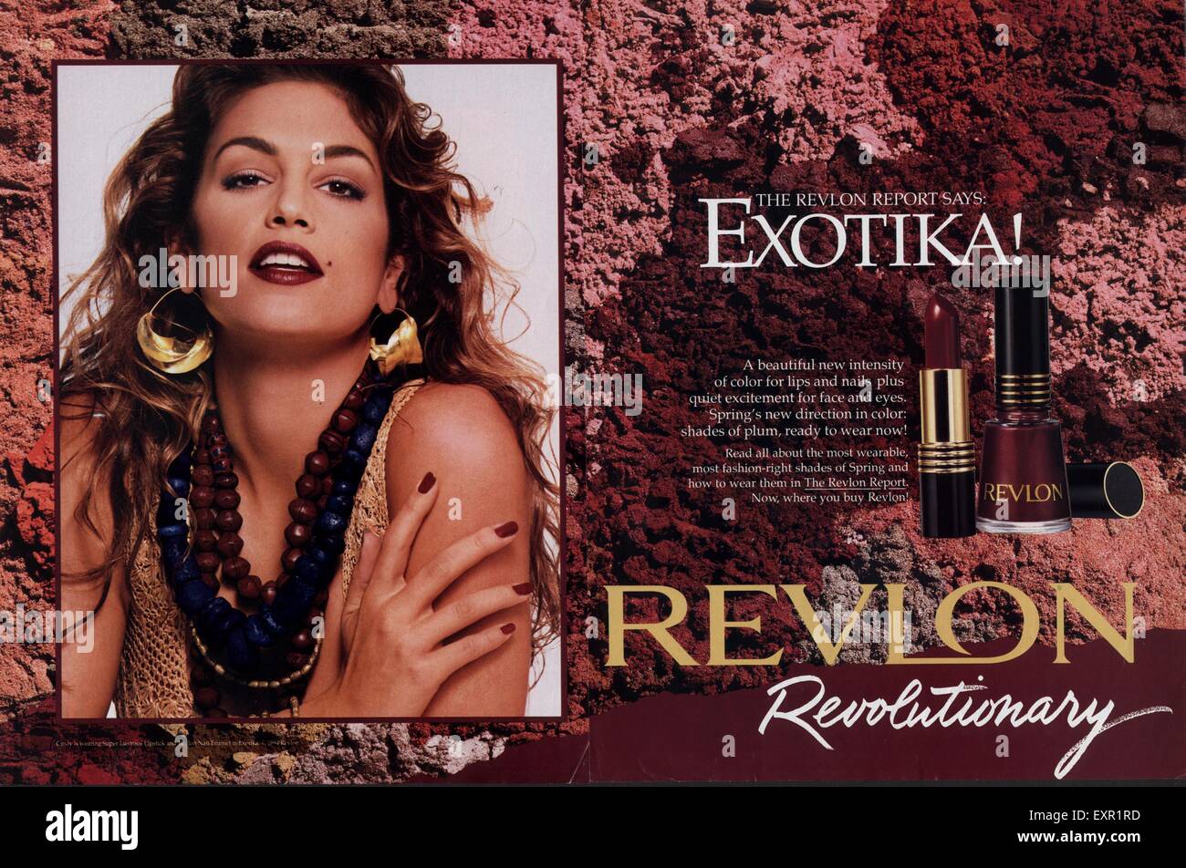 1990s UK Revlon Magazine Advert Stock Photo - Alamy