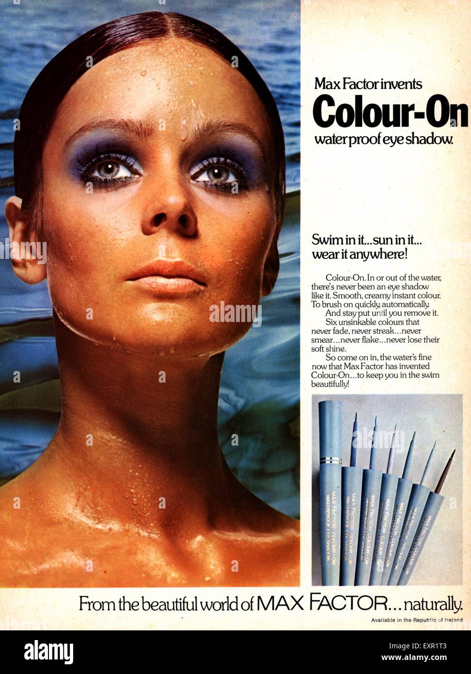 1970s UK Max Factor Magazine Advert Stock Photo - Alamy