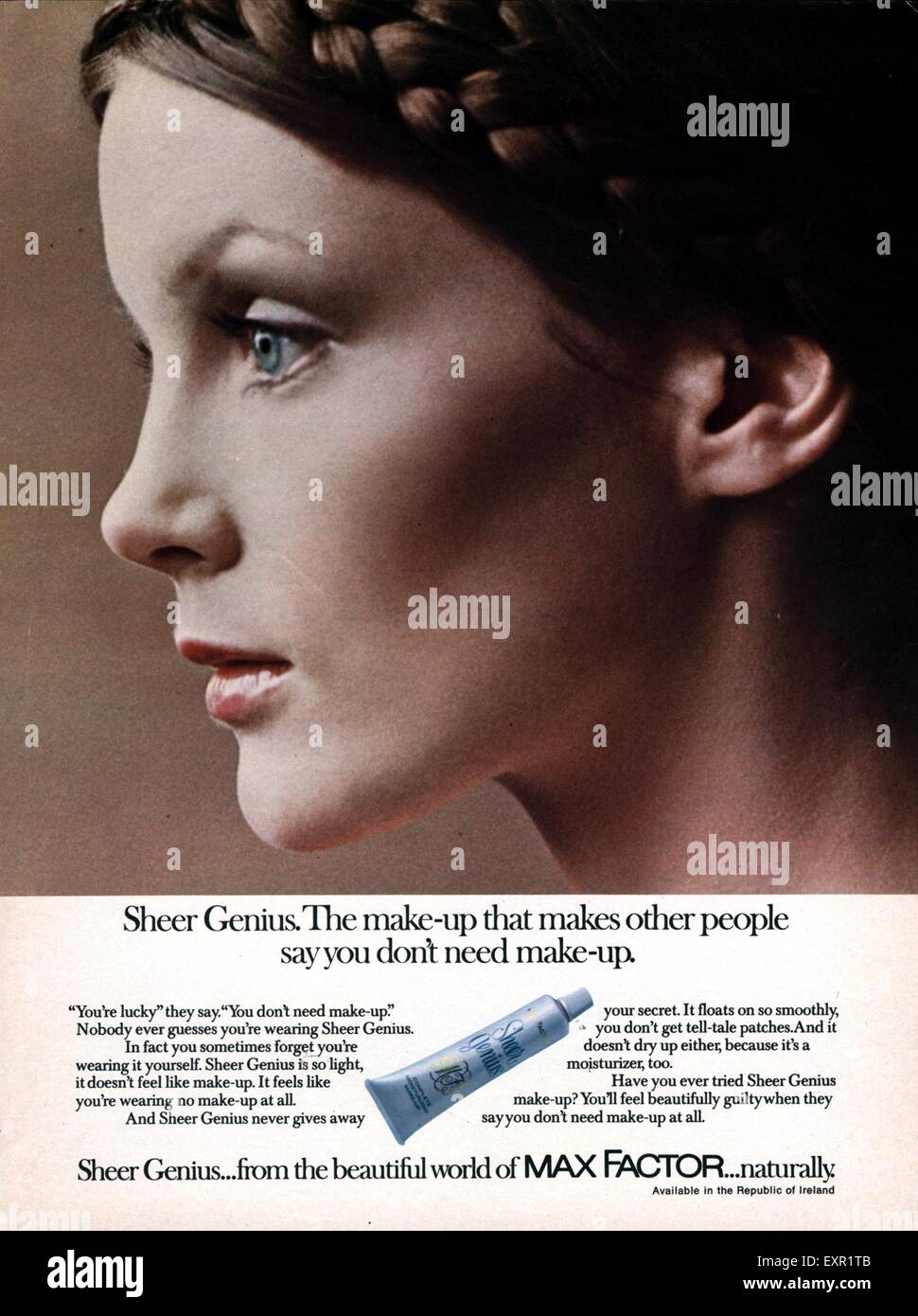 1970s UK Max Factor Magazine Advert Stock Photo - Alamy