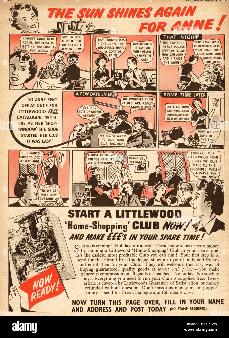 1950s UK Littlewoods Magazine Advert Stock Photo - Alamy
