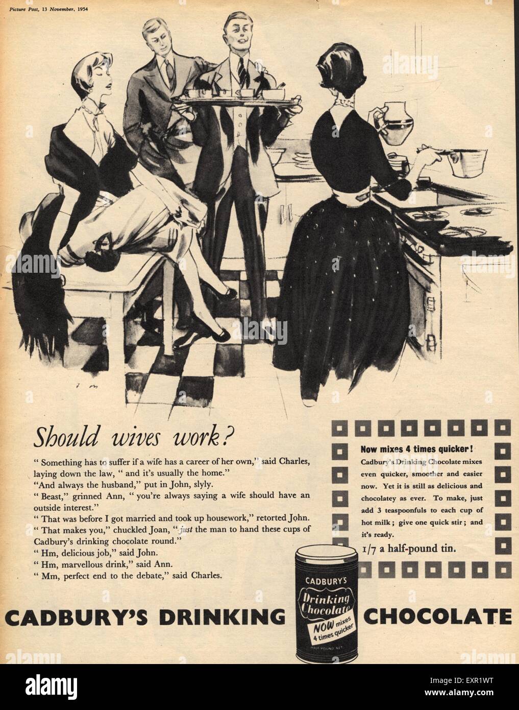 1960s UK Cadburys Magazine Advert Stock Photo - Alamy