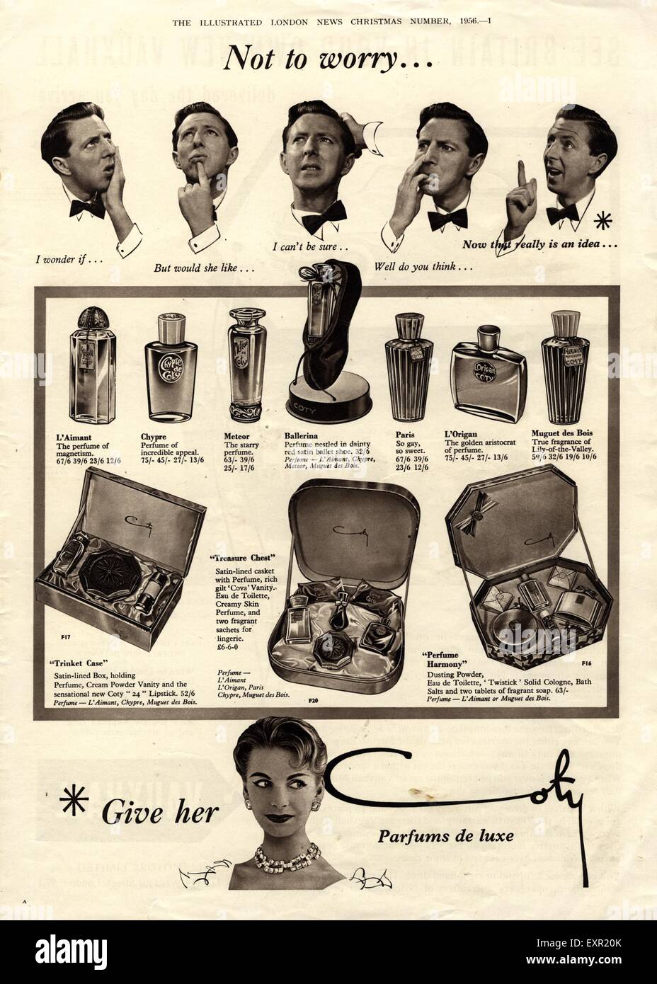 1950s USA Coty Magazine Advert Stock Photo - Alamy