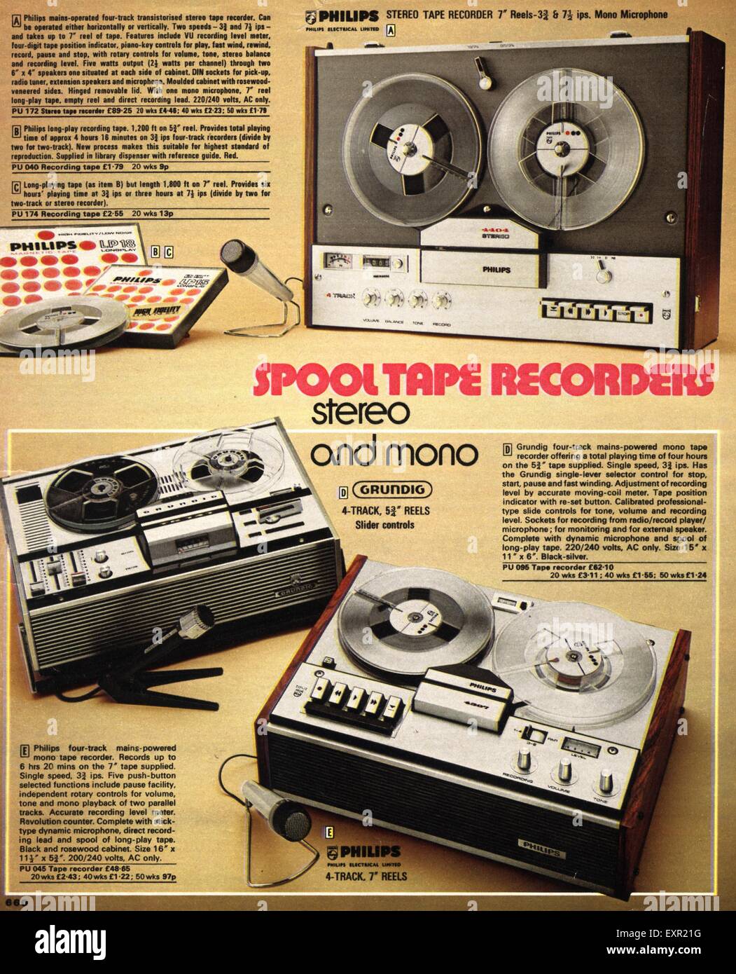 1970s UK Hi-fi Cassettes Catalogue/ Brochure Plate Stock Photo - Alamy