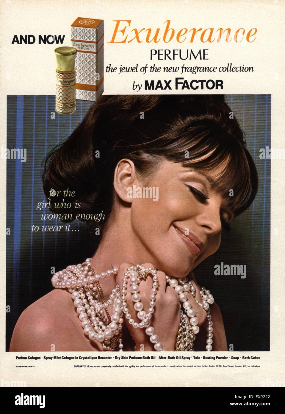 1960s UK Max Factor Magazine Advert Stock Photo - Alamy