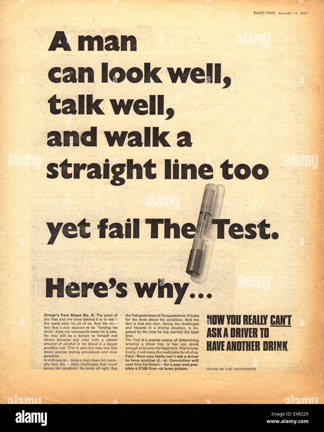 1960s UK Road Safety Magazine Advert Stock Photo - Alamy