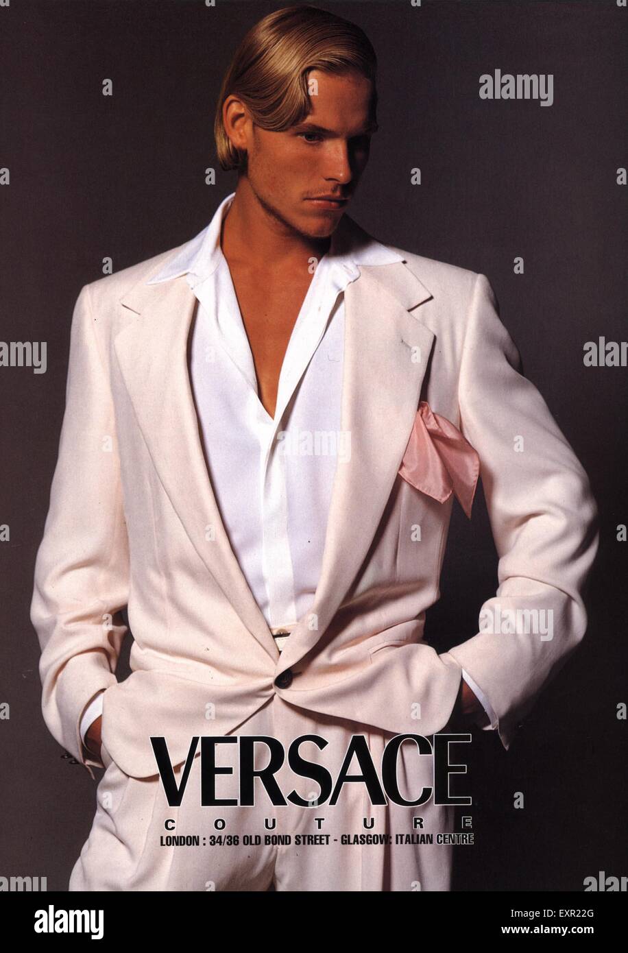 1990s UK Versace Magazine Advert Stock Photo - Alamy