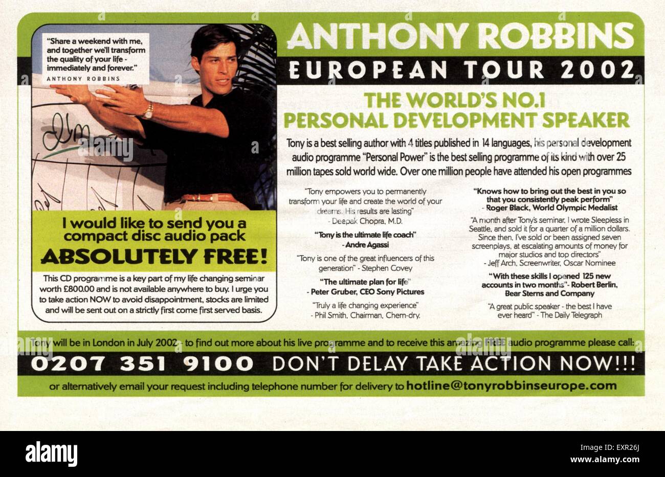 2000s UK Anthony Robbins Magazine Advert Stock Photo - Alamy