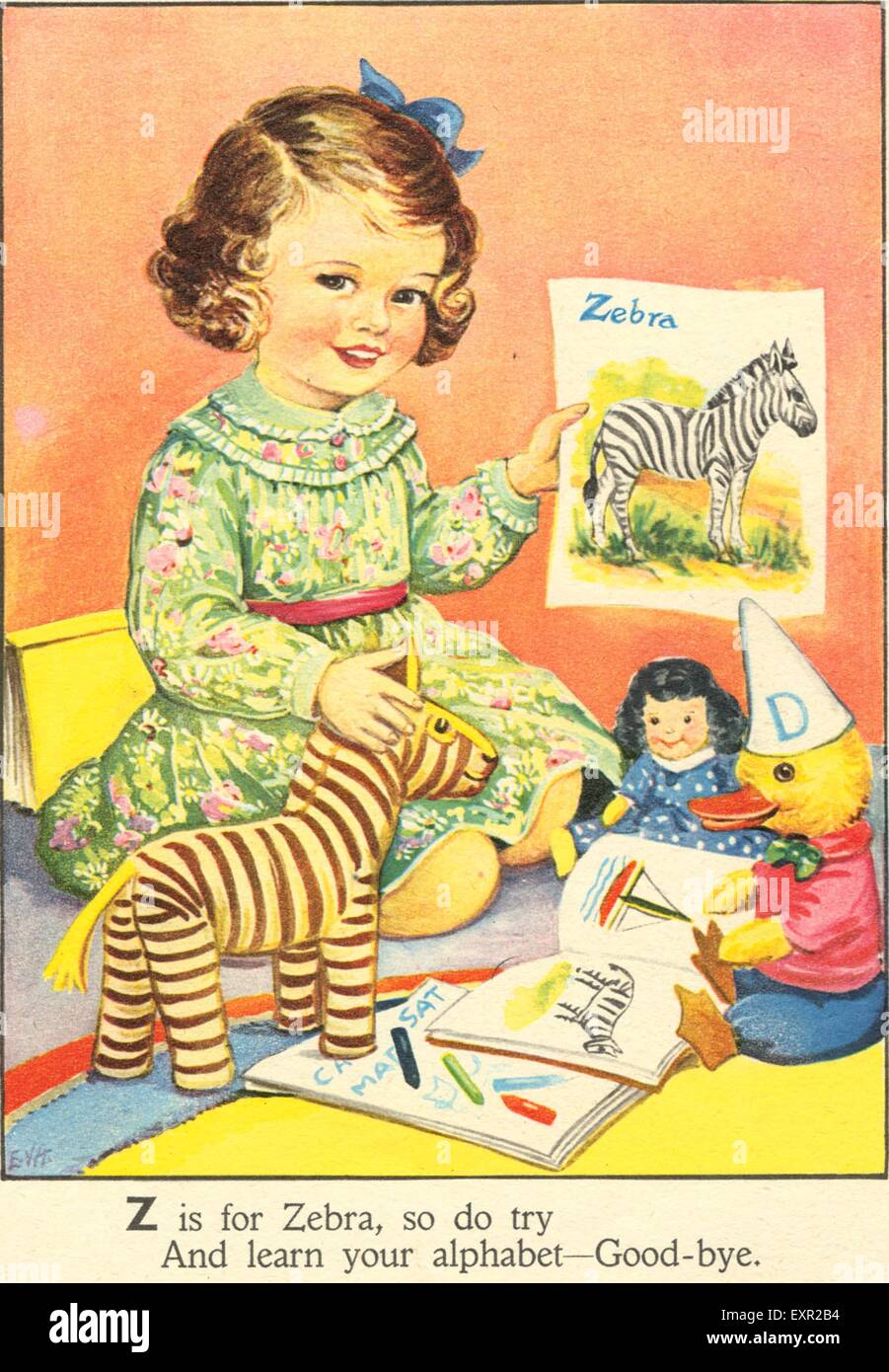 1950s UK Childrens School Books Comic/ Cartoon Plate Stock Photo - Alamy