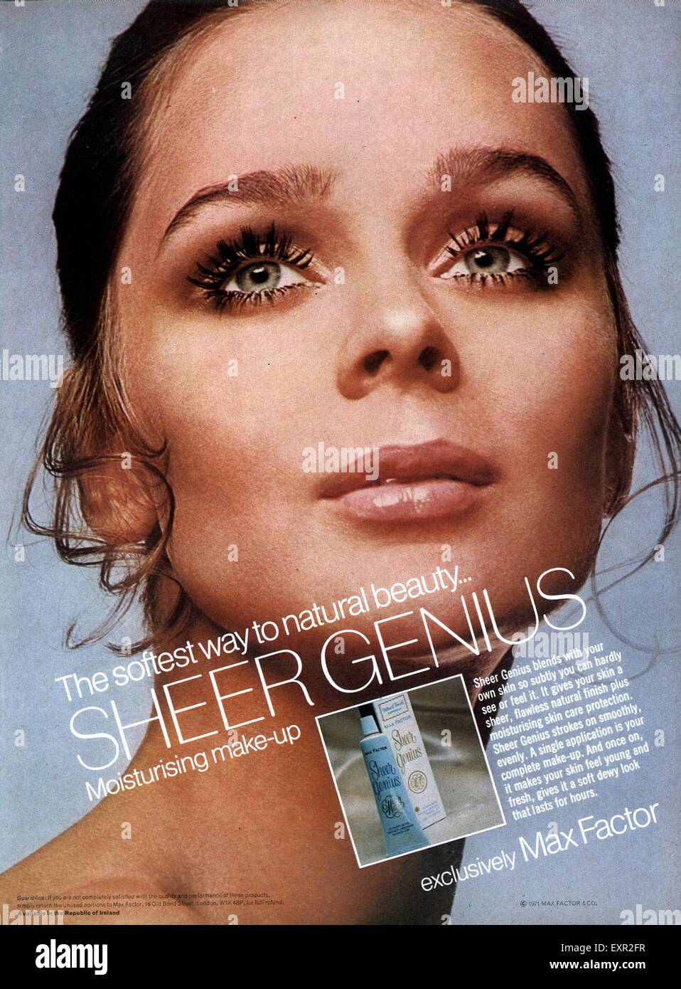 1970s UK Max Factor Magazine Advert Stock Photo - Alamy