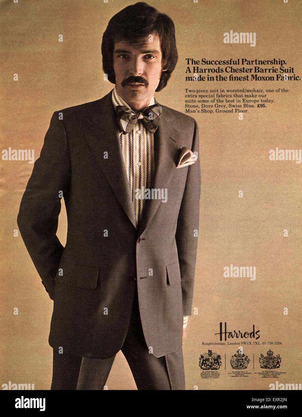 1970s UK Harrods Magazine Advert Stock Photo - Alamy