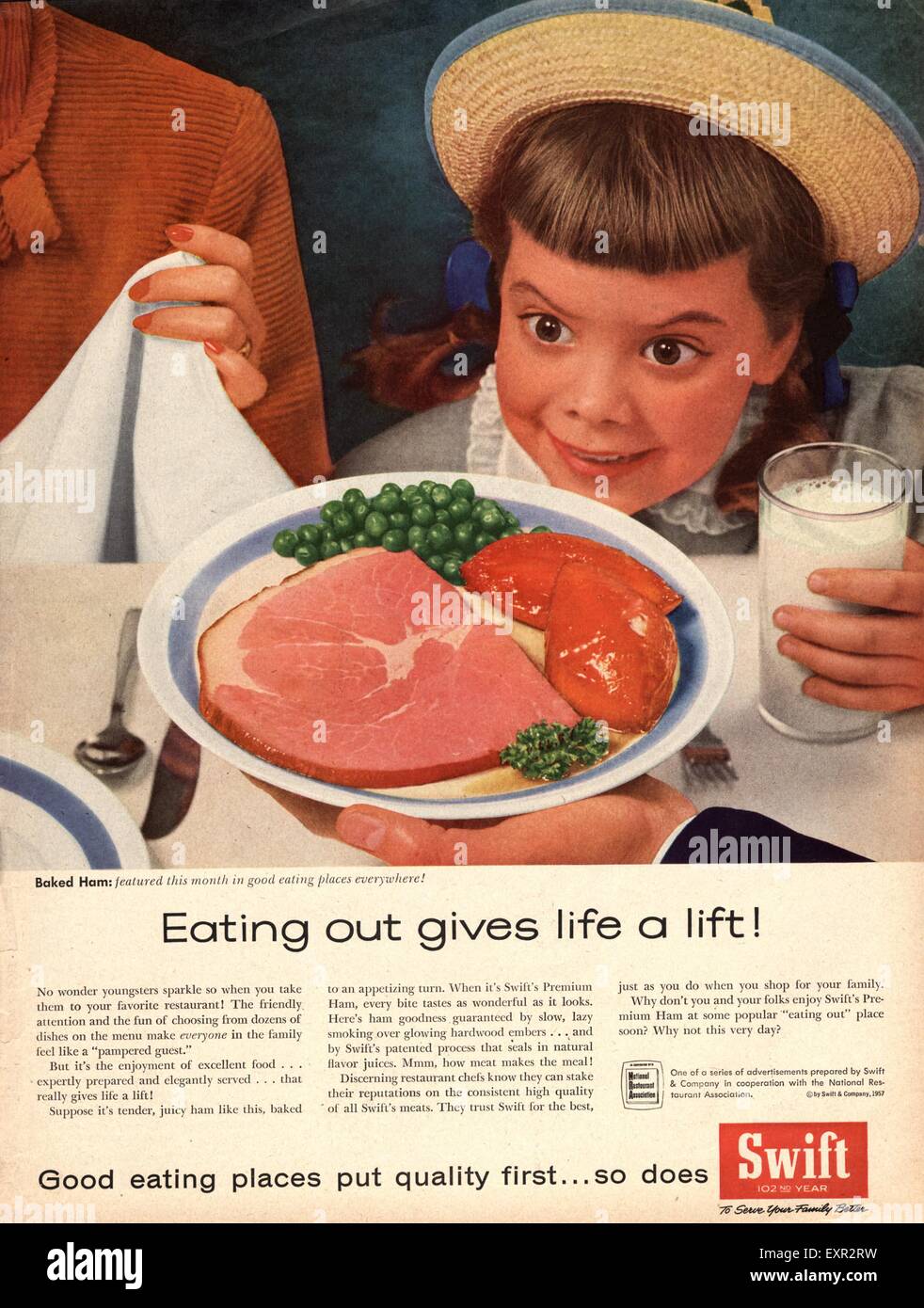 1950s USA Swift Ham Magazine Advert Stock Photo - Alamy
