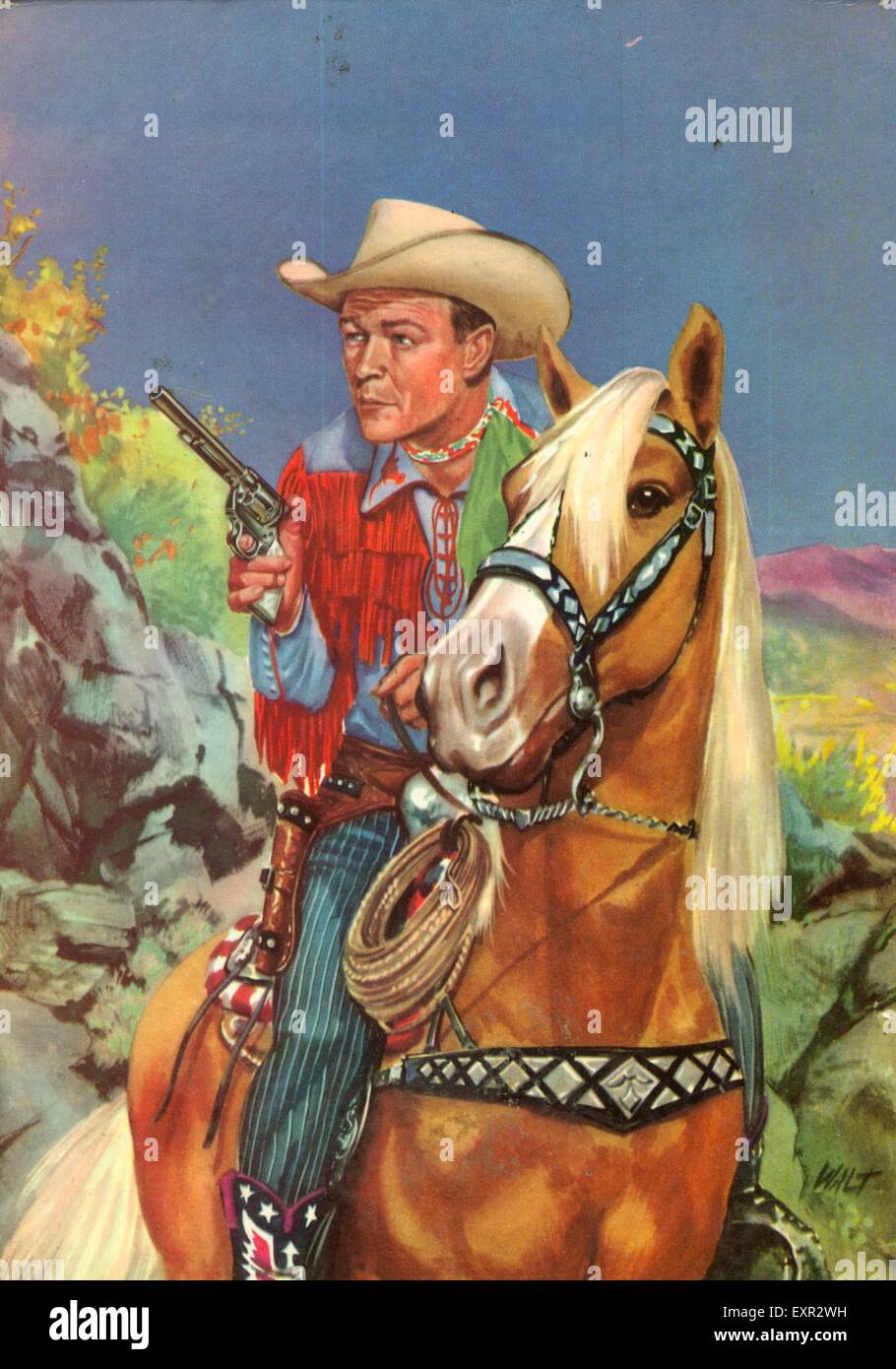 1950s USA Roy Rogers Trigger Comic/ Annual Cover Stock Photo - Alamy