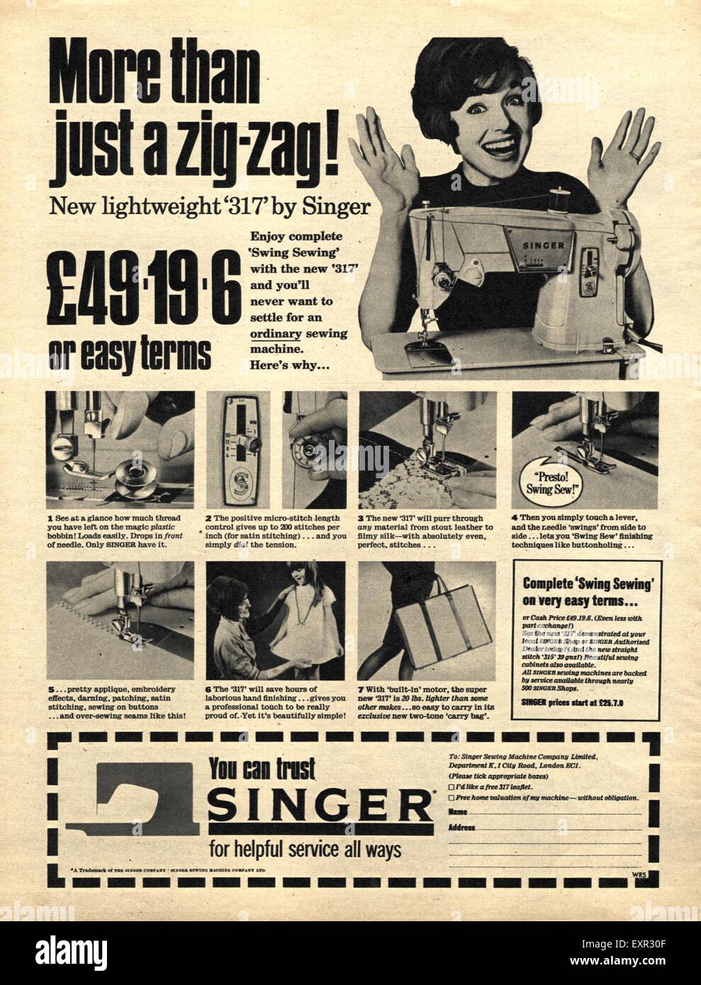Singer Sewing Advert High Resolution Stock Photography and Images - Alamy