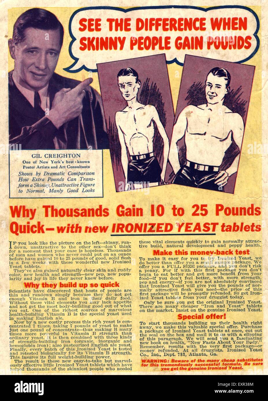 1940s USA Gain Weight Magazine Advert Stock Photo - Alamy