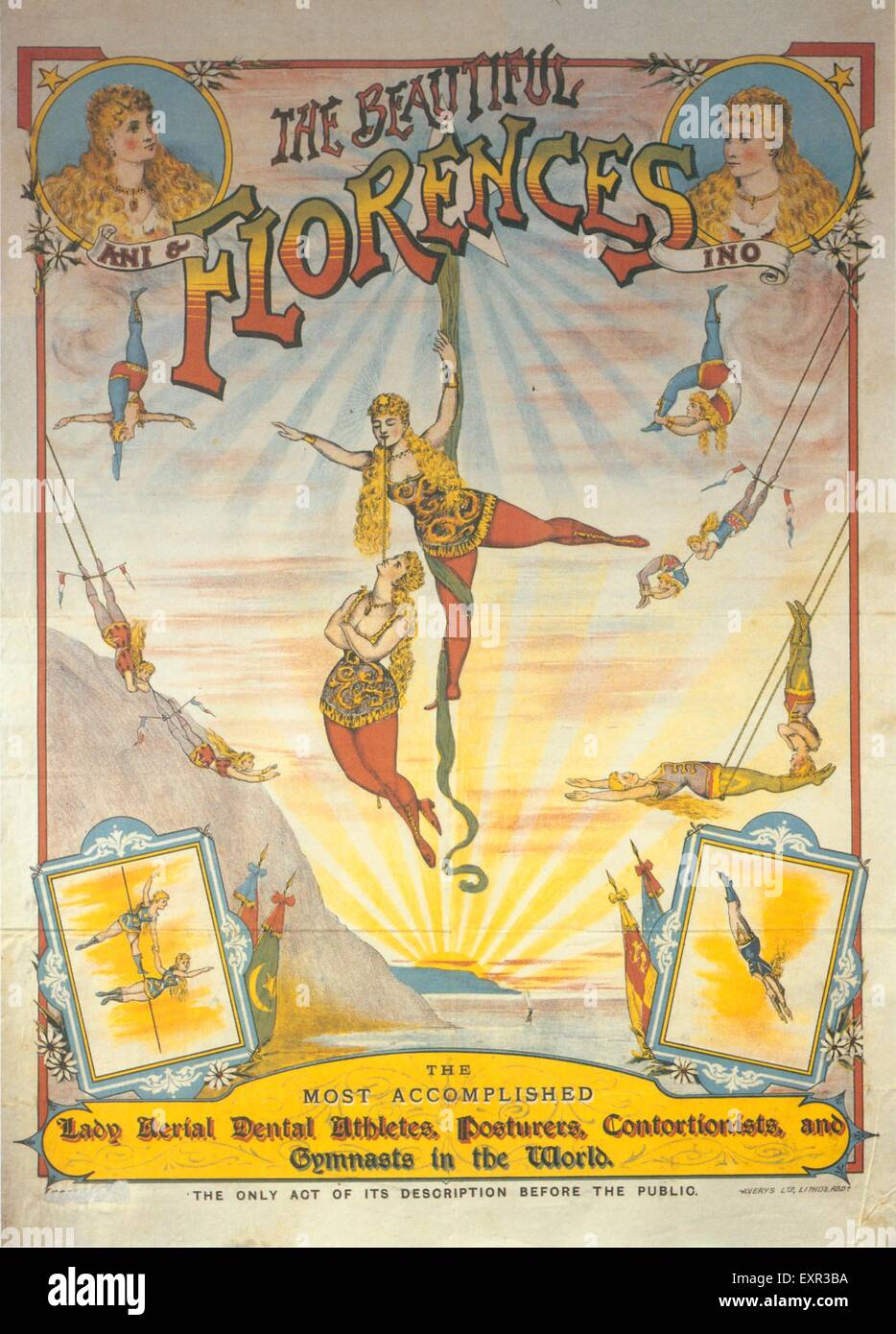 1880s UK Trapeze Artists Poster Stock Photo - Alamy