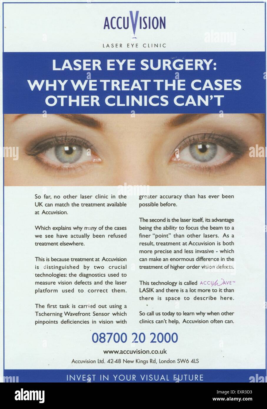 2000s UK Accuvision Magazine Advert Stock Photo - Alamy