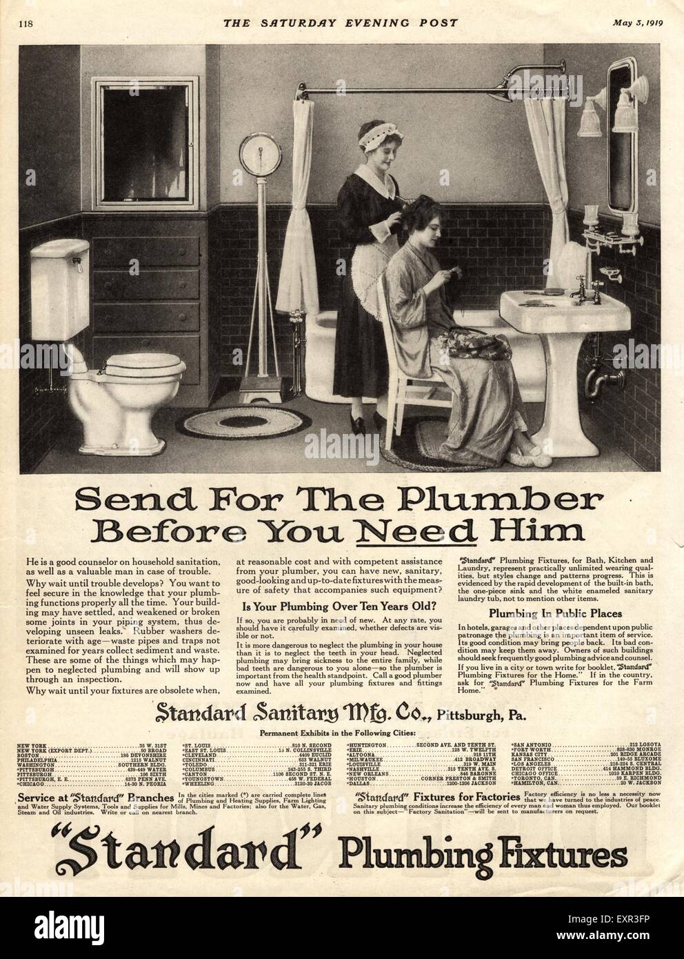 1910s USA Standard Toilets Magazine Advert Stock Photo - Alamy