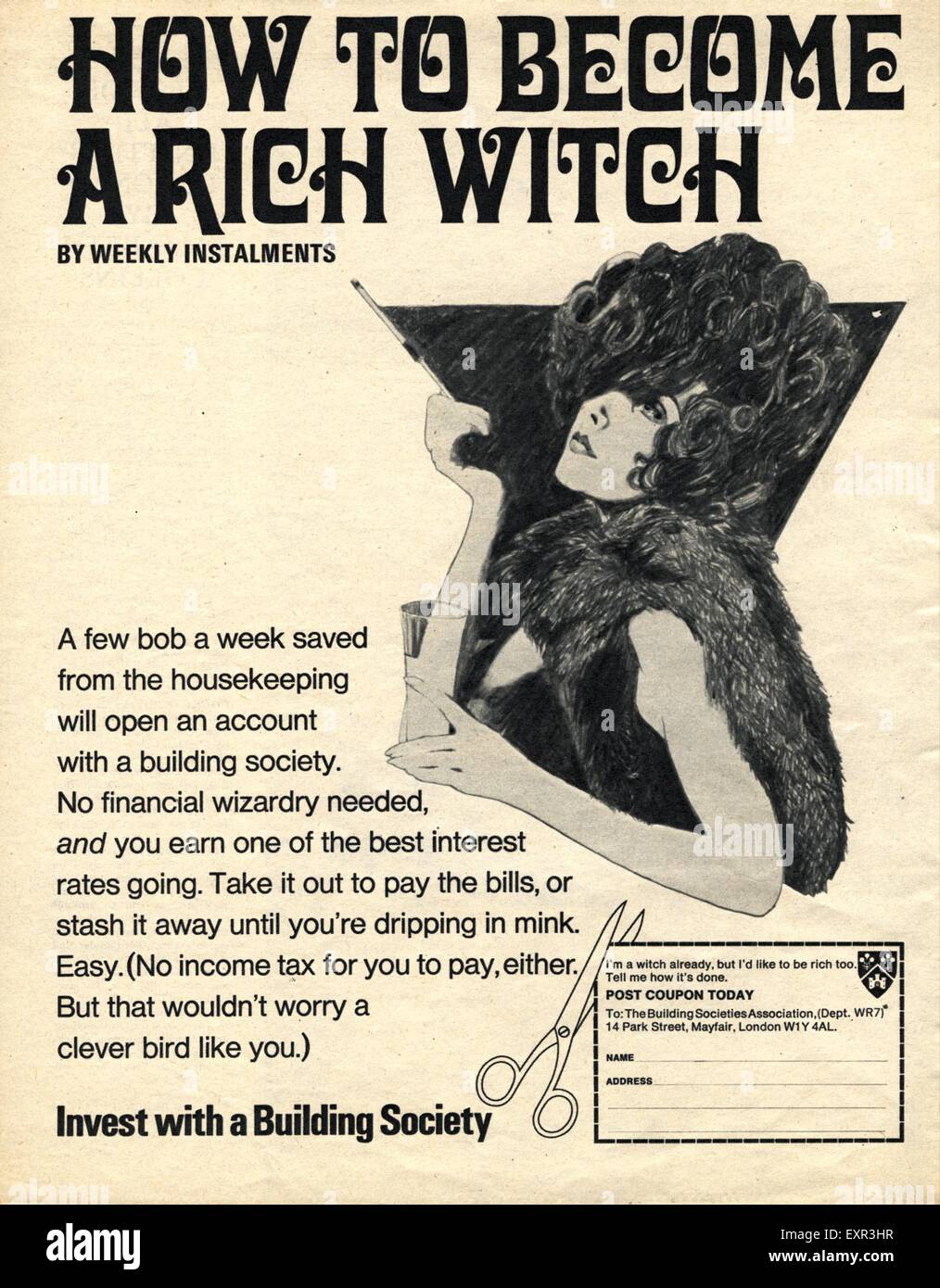 1960s UK Building Societies Magazine Advert Stock Photo - Alamy