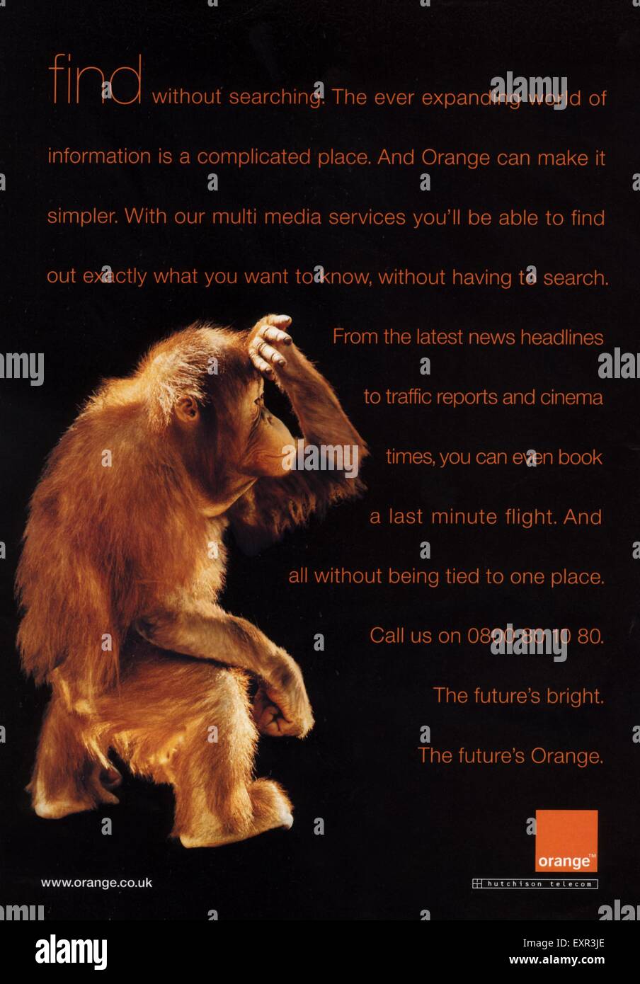 1990s UK Orange Magazine Advert Stock Photo - Alamy