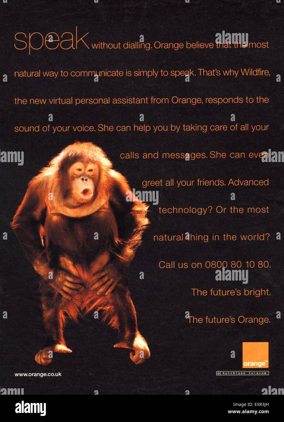 1990s UK Orange Magazine Advert Stock Photo - Alamy
