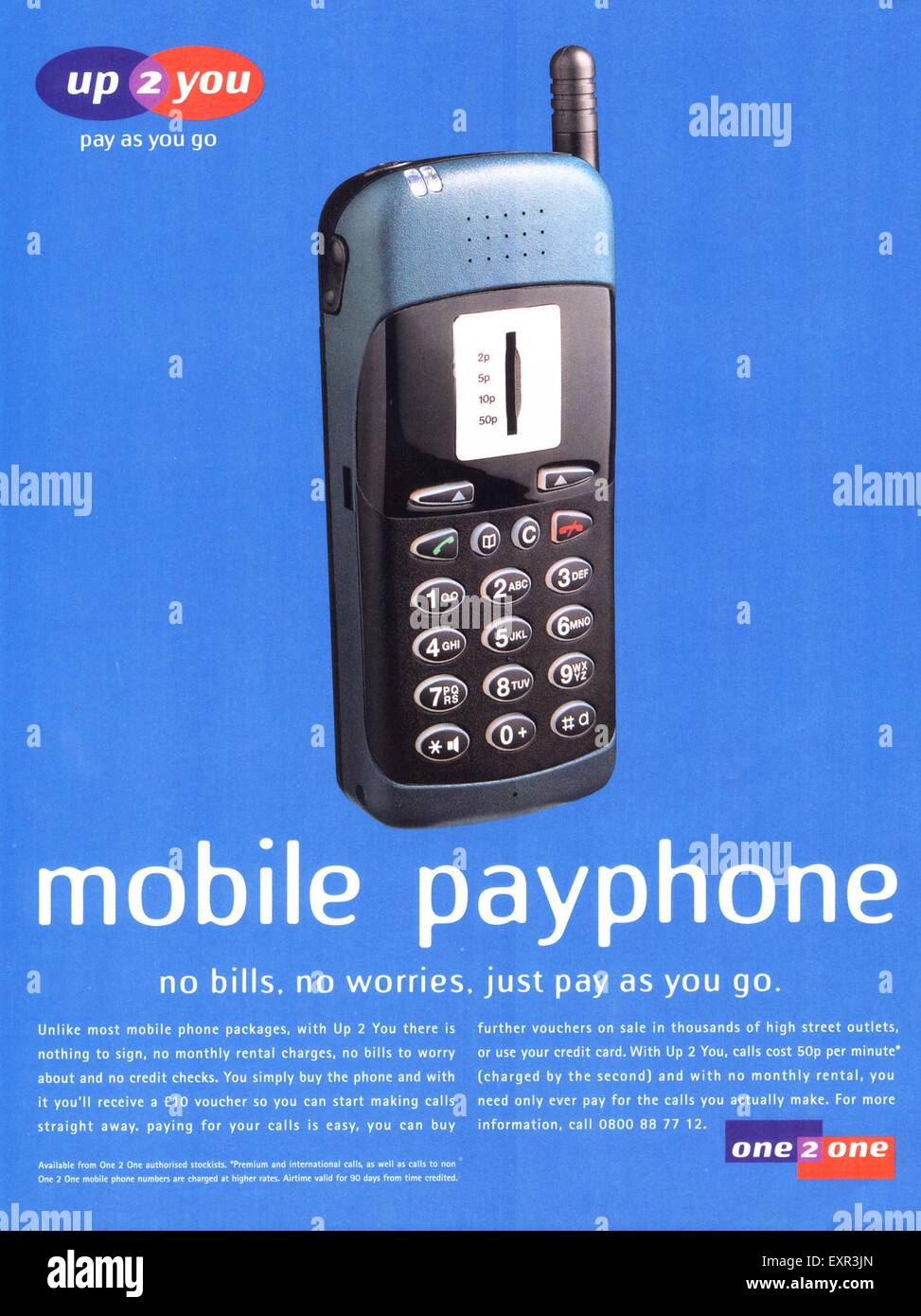 1990s UK One2one Magazine Advert Stock Photo - Alamy