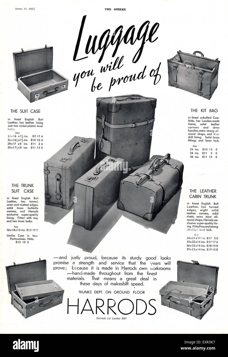 1930s UK Harrods Magazine Advert Stock Photo - Alamy