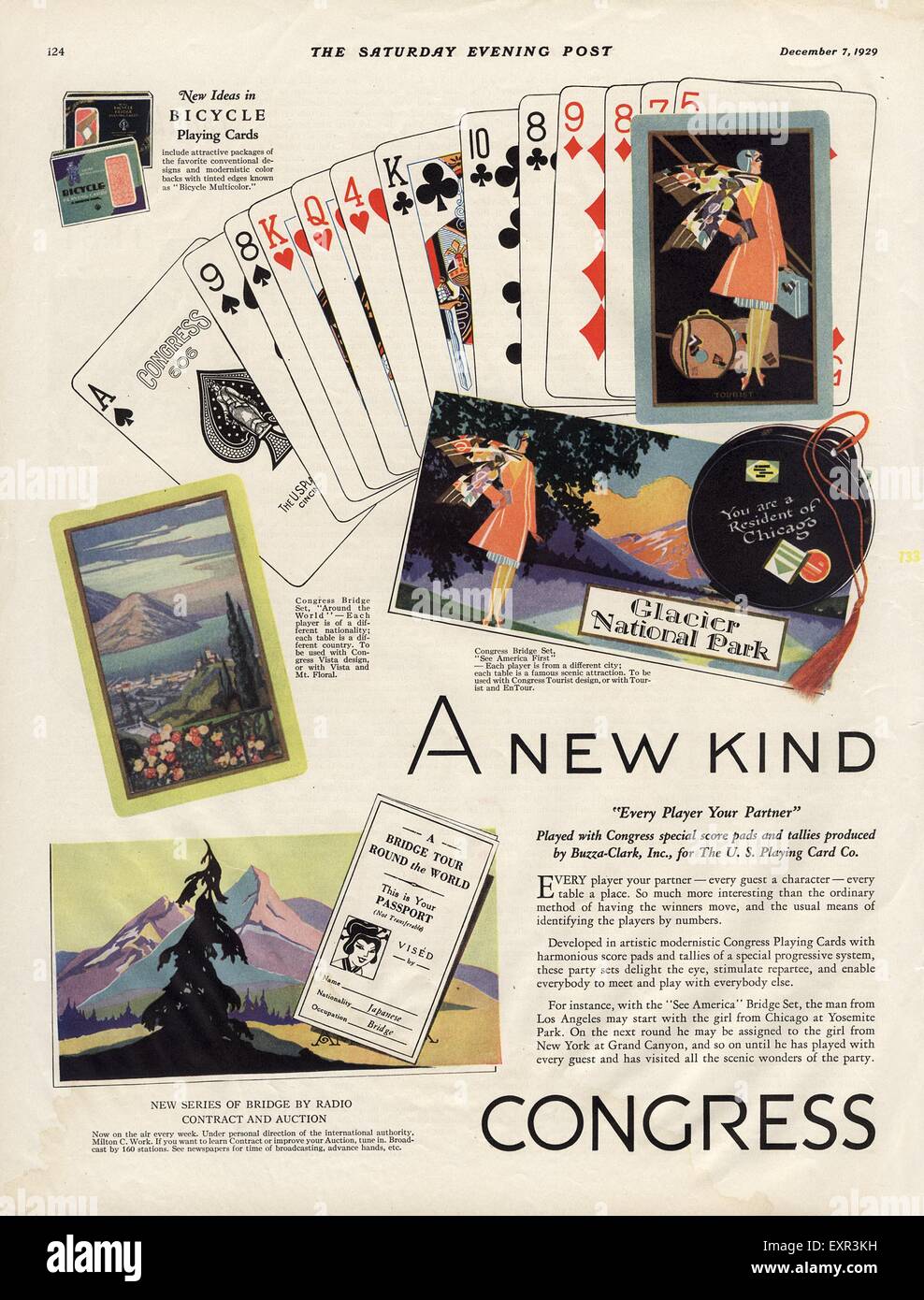 1920s USA Congress Playing Cards Magazine Advert Stock Photo - Alamy
