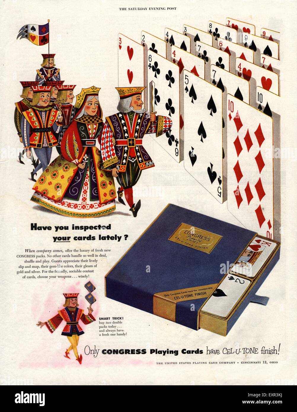 1940s USA Congress Playing Cards Magazine Advert Stock Photo - Alamy