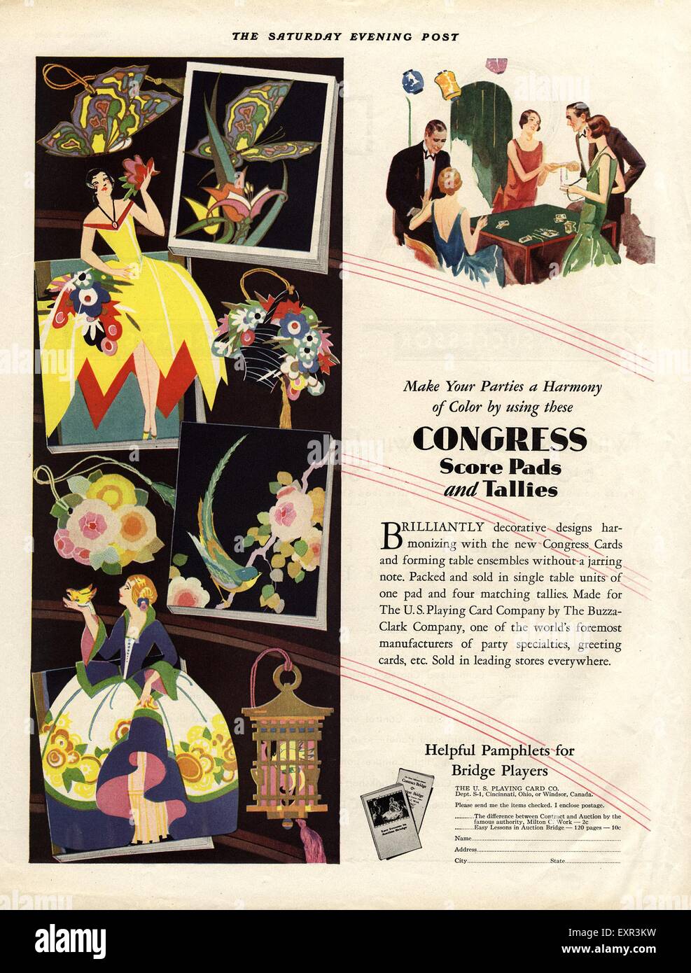 1920s USA Congress Playing Cards Magazine Advert Stock Photo - Alamy