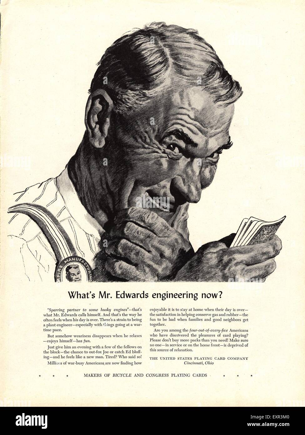 1940s USA Congress Playing Cards Magazine Advert Stock Photo - Alamy