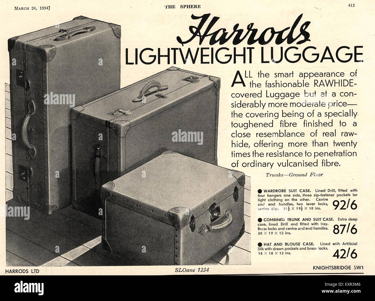 1930s UK Harrods Magazine Advert Stock Photo - Alamy