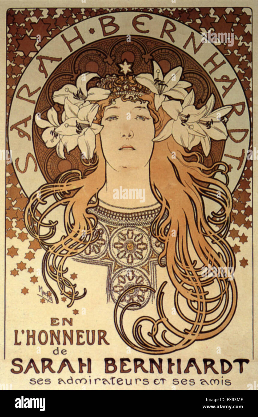 1900s France Tribute To Sarah Bernhardt Poster Stock Photo - Alamy