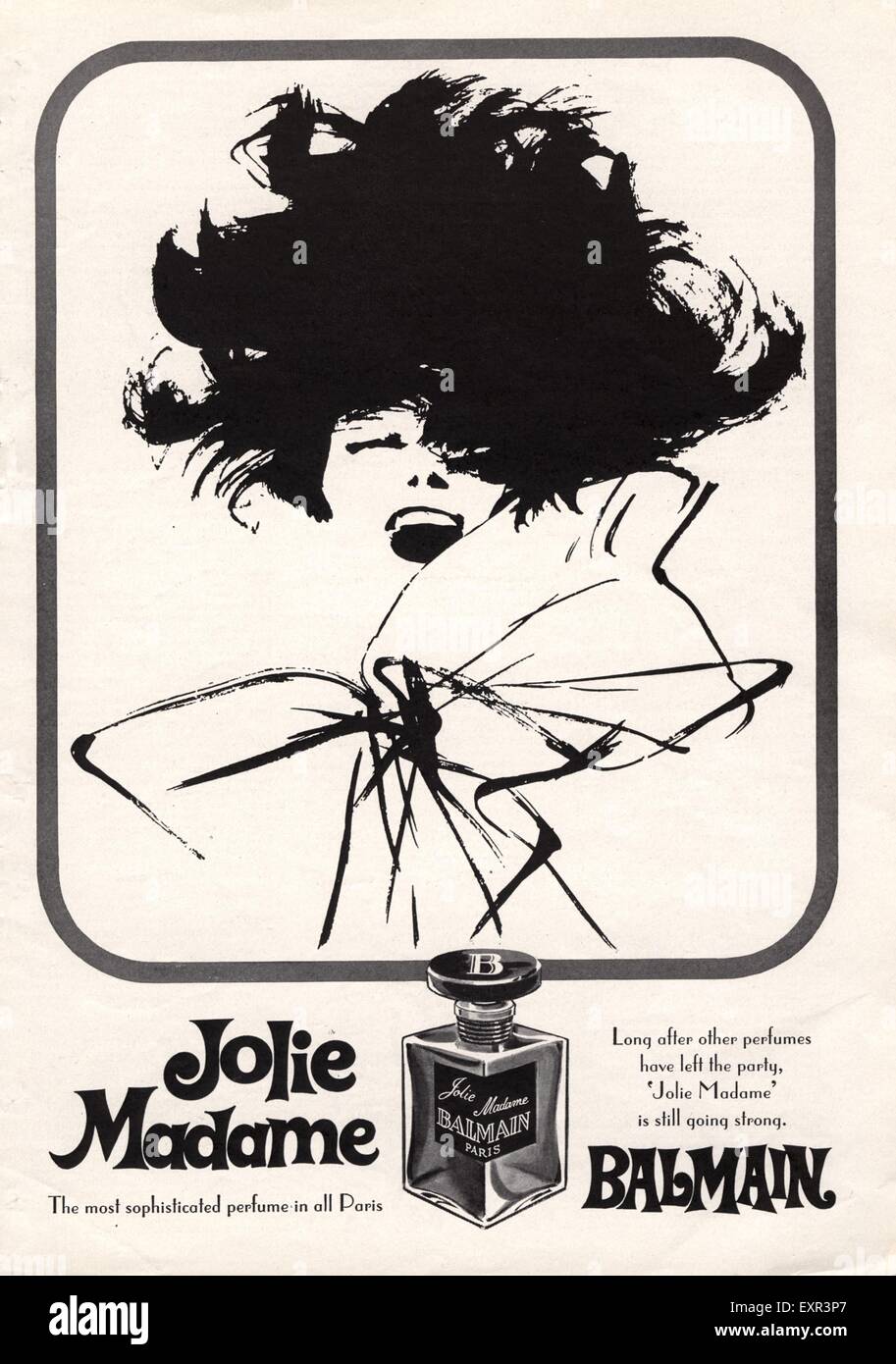 1960s UK Balmain Magazine Advert Stock Photo - Alamy