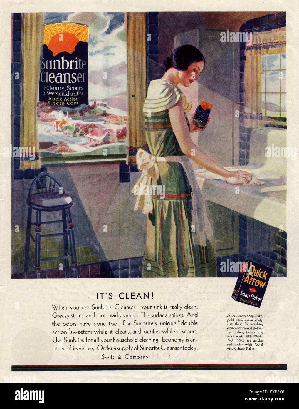 1930s USA Sunbrite Magazine Advert Stock Photo - Alamy