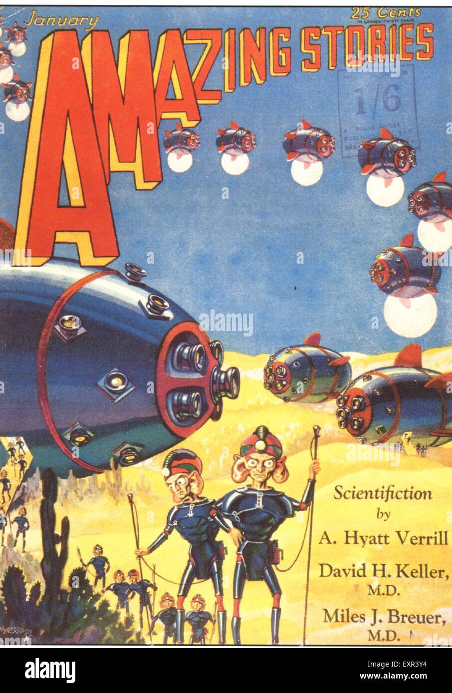 1950s USA Amazing Stories Magazine Cover Stock Photo - Alamy