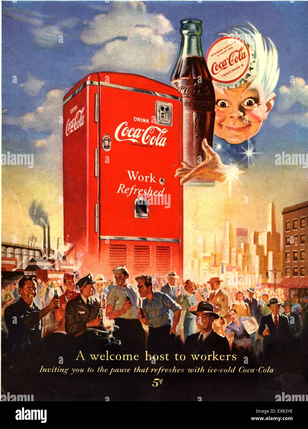 1950s USA Coca-Cola Magazine Advert Stock Photo - Alamy