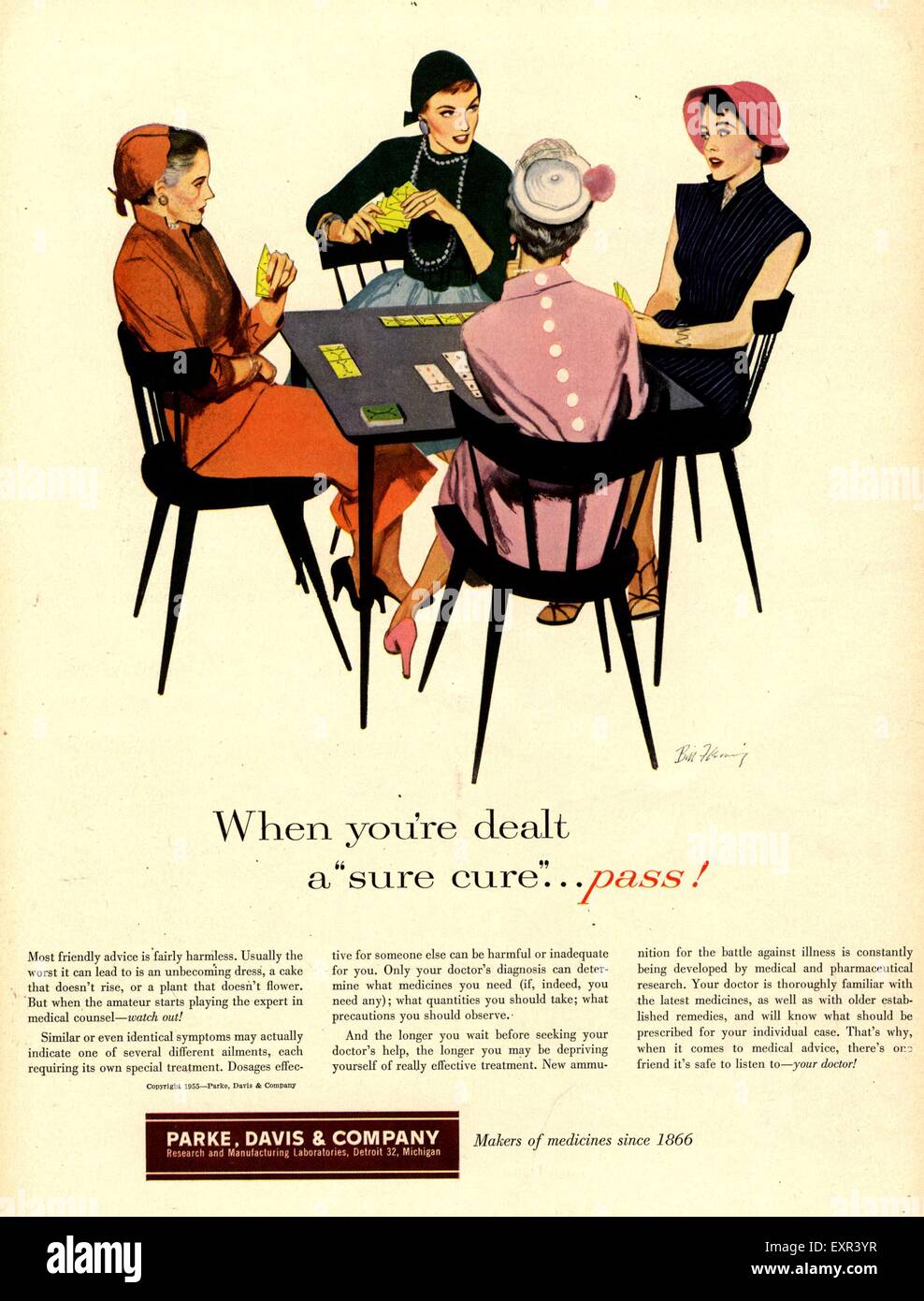 1950s USA Playing Cards Magazine Advert Stock Photo - Alamy