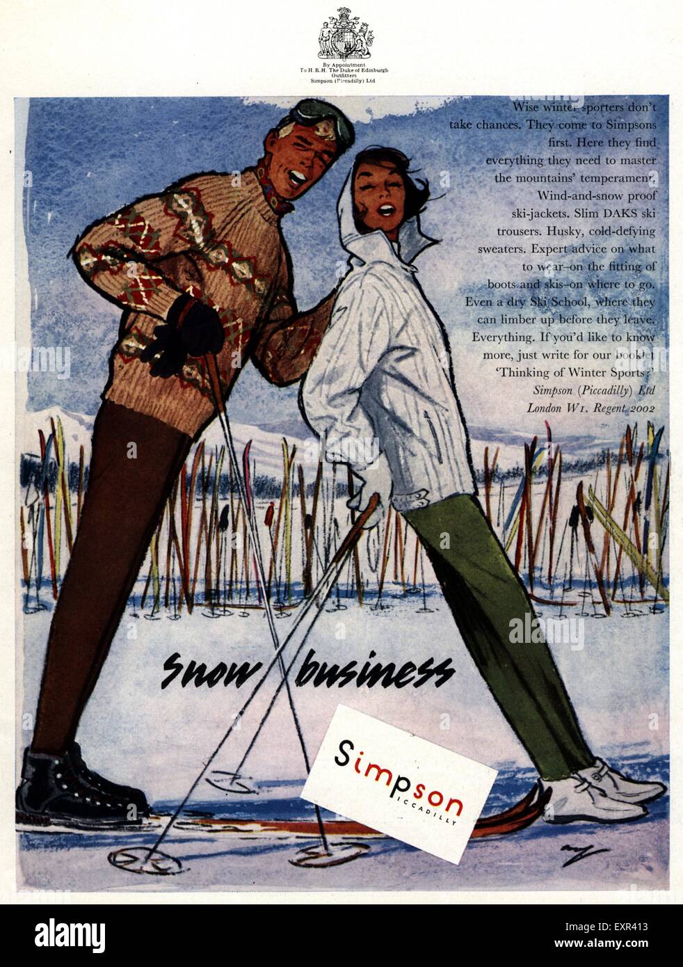 1950s UK Simpson Magazine Advert Stock Photo - Alamy