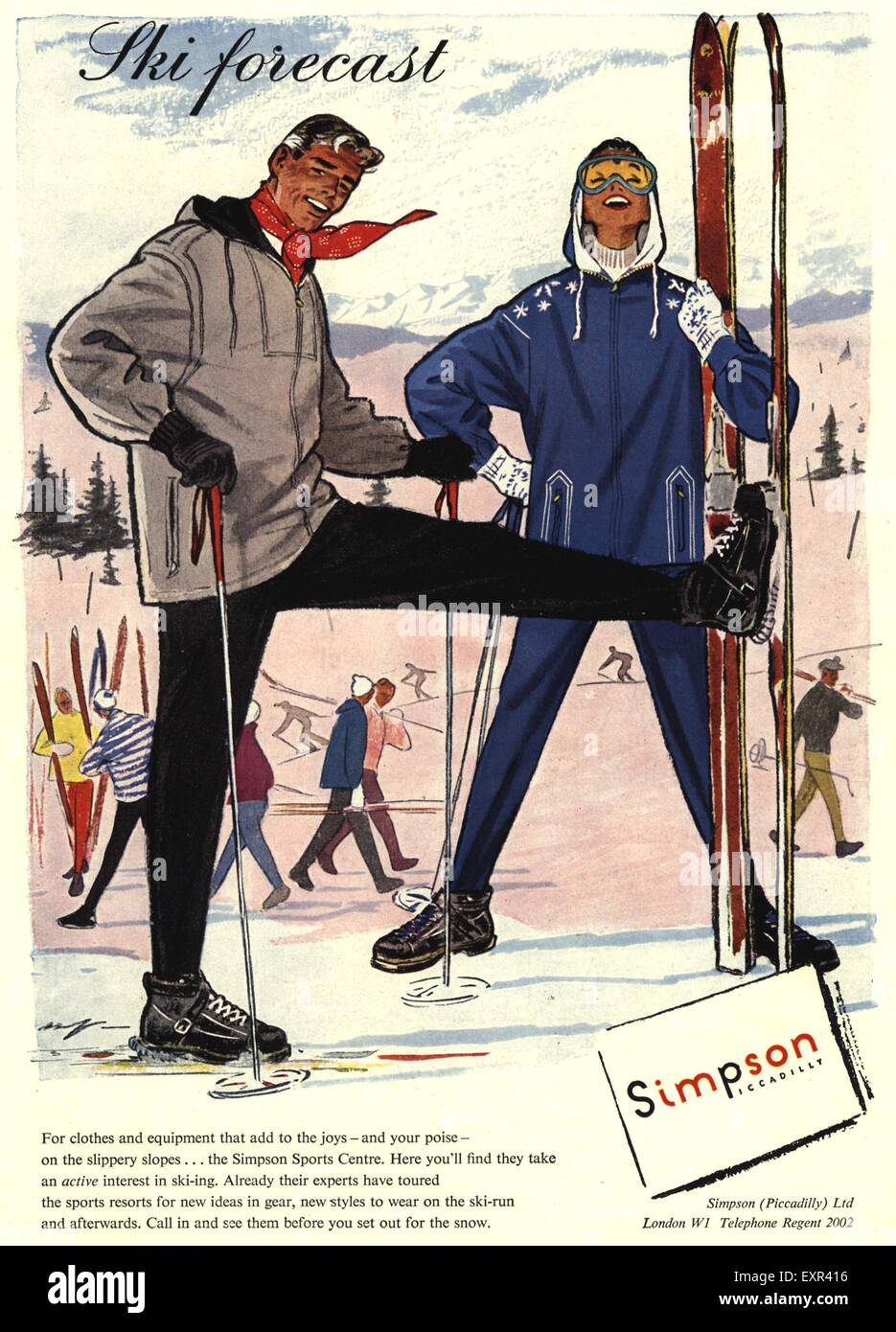 1950s UK Simpson Magazine Advert Stock Photo - Alamy