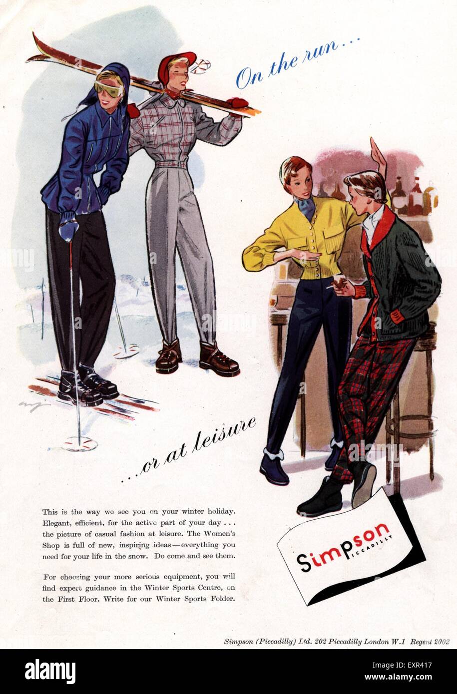 1950s UK Simpson Magazine Advert Stock Photo - Alamy