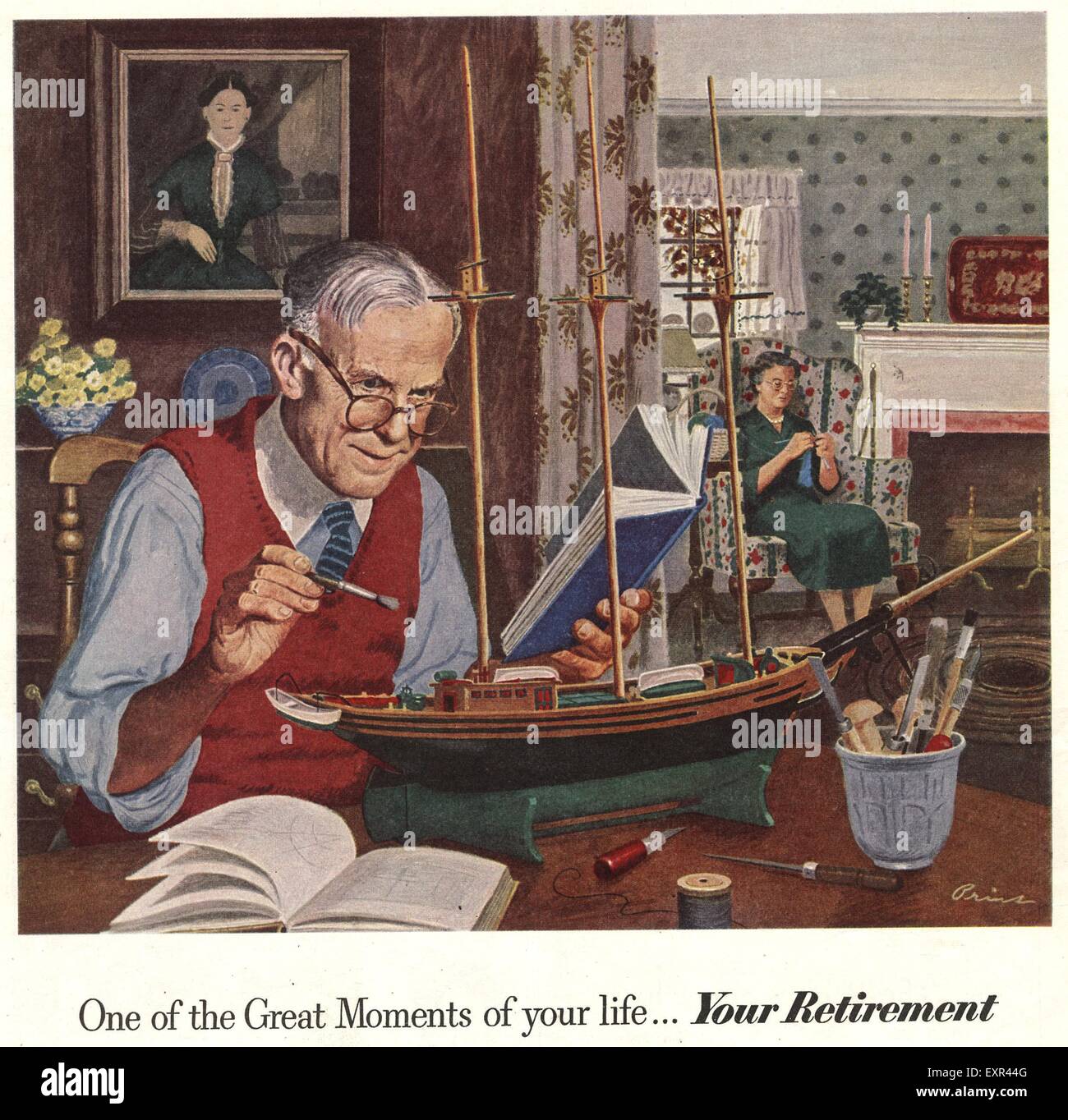 1940s UK Retirement Magazine Advert (detail Stock Photo - Alamy